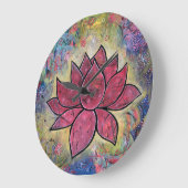Colorful, Peaceful Lotus Clock | Zazzle