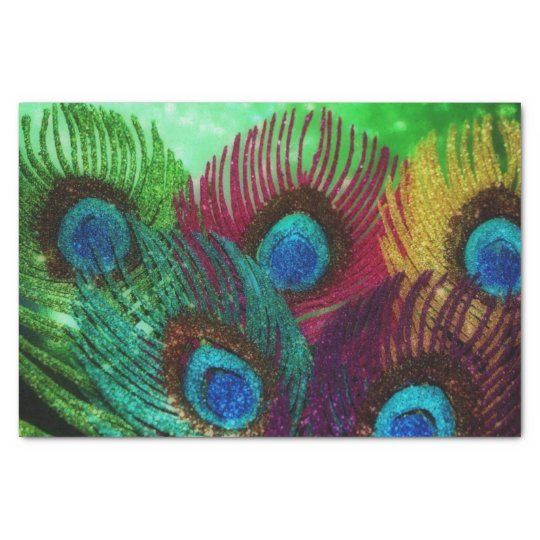 Colorful Peacock Feathers Tissue Paper | Zazzle.com