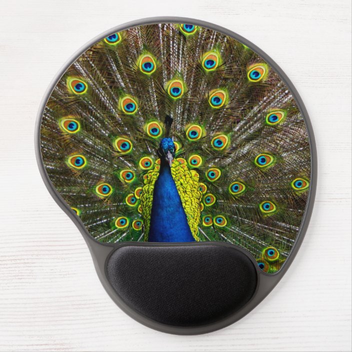 Colorful peacock gel mouse pad | Zazzle