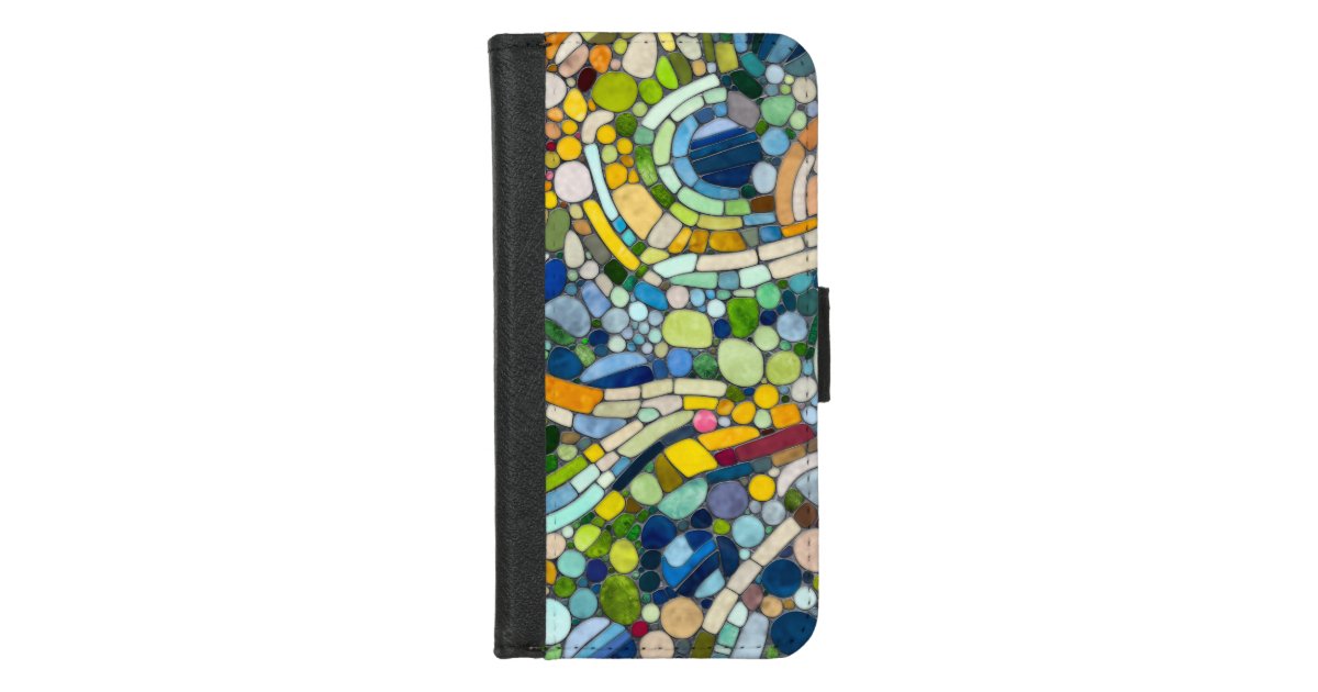 Colorful Pebbles Mosaic Art iPhone Wallet Case | Zazzle
