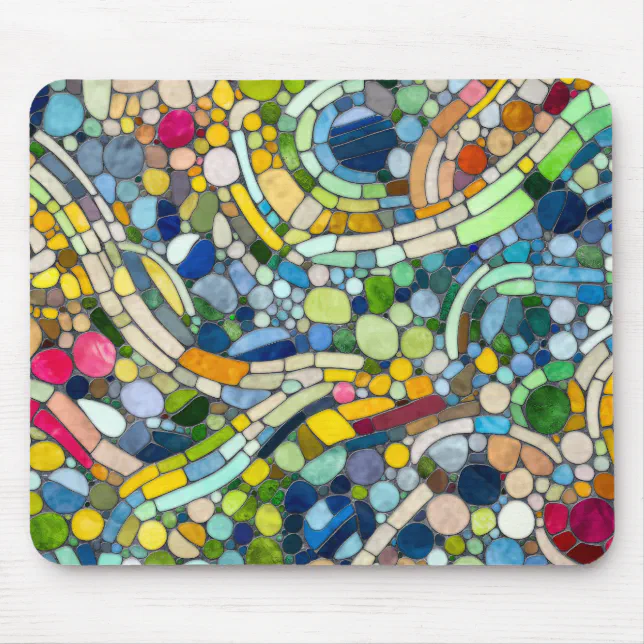 Colorful Pebbles Mosaic Art Mouse Pad | Zazzle