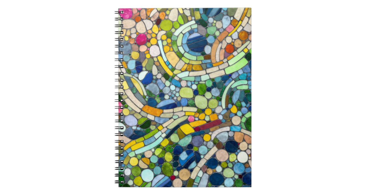 Colorful Pebbles Mosaic Art Notebook | Zazzle