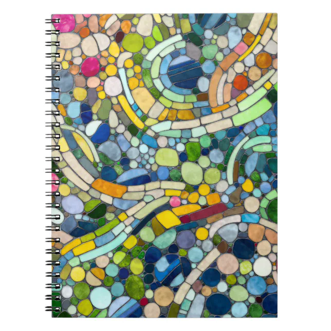 Colorful Pebbles Mosaic Art Notebook | Zazzle
