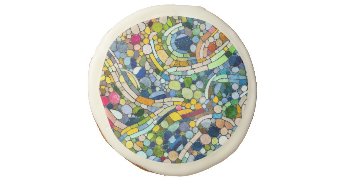 Colorful Pebbles Mosaic Art Sugar Cookie | Zazzle
