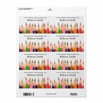 Colorful Pencils Book Labels | Bookplate Label | Zazzle
