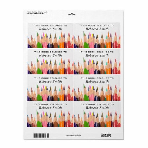 Colorful Pencils Book Labels | Bookplate Label | Zazzle