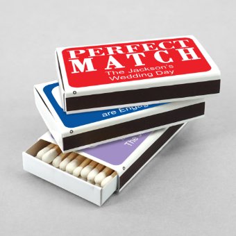 Colorful Perfect Match White Matchboxes | Zazzle
