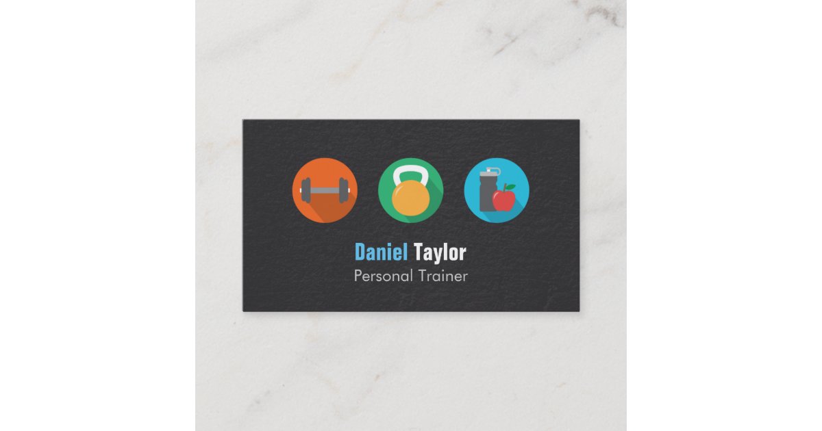 Colorful Personal Fitness Trainer Business Cards | Zazzle