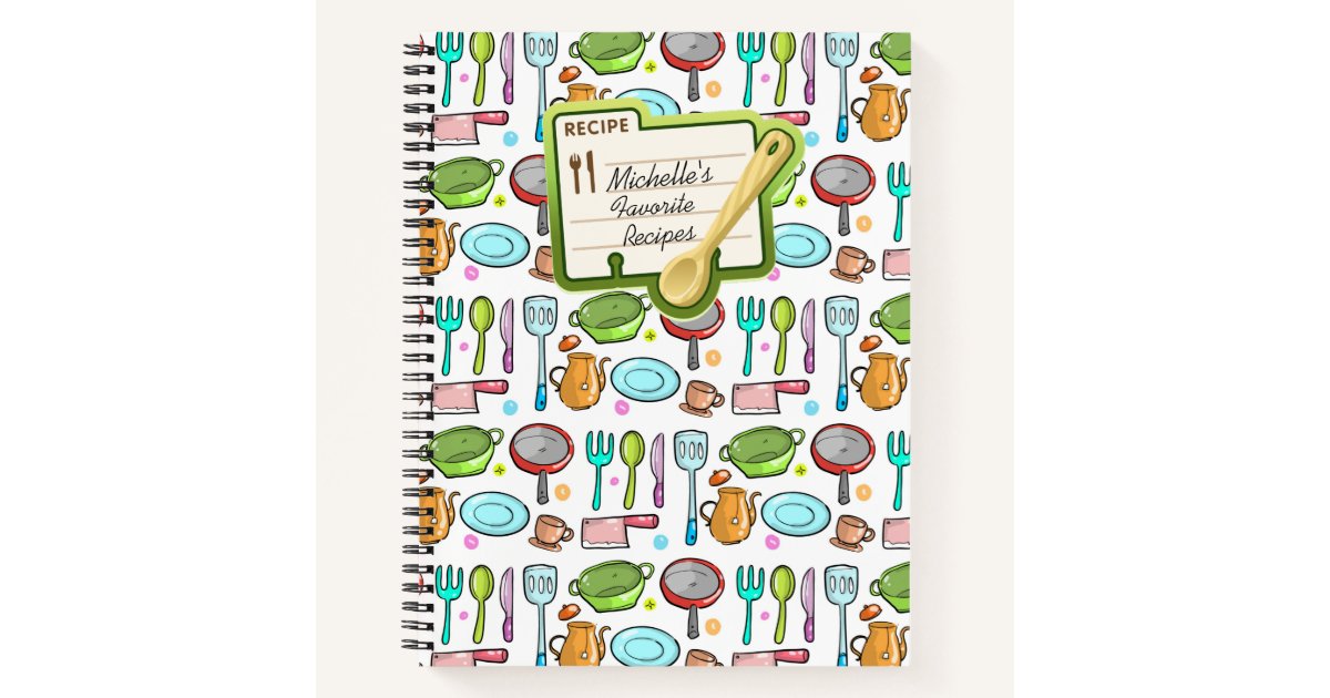 Colorful Personalised Recipe Book | Zazzle