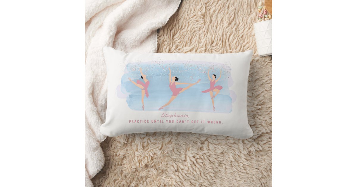 Colorful Personalized Ballet Practice Lumbar Pillow | Zazzle