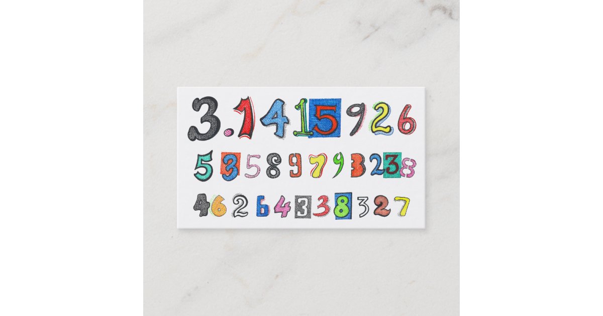 Colorful Pi Calculated Business Card | Zazzle