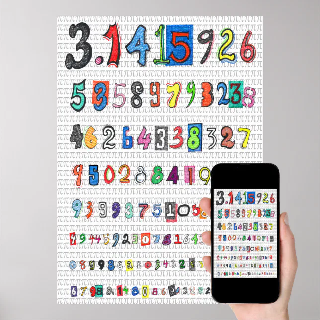 Colorful Pi Poster | Zazzle