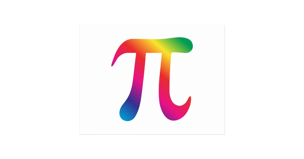 Colorful pi symbol postcard | Zazzle