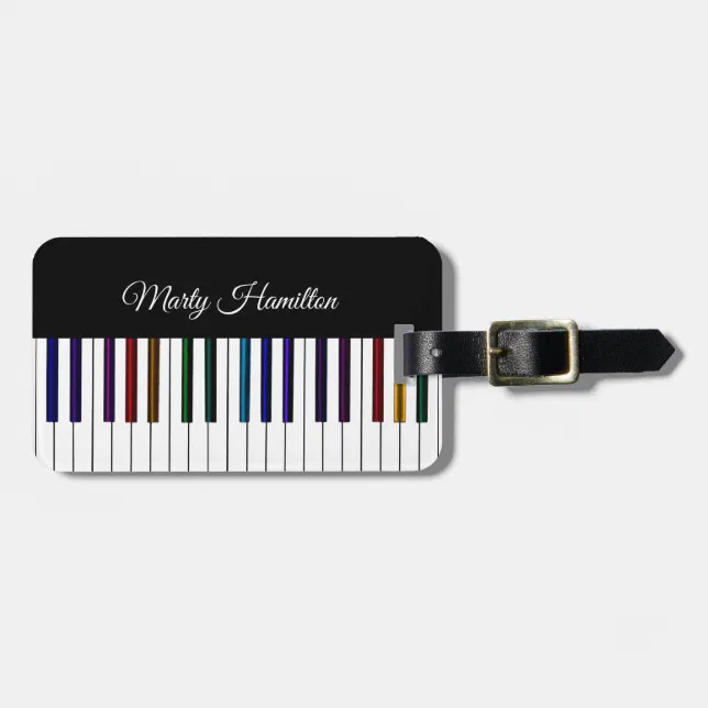 Colorful Piano Keyboard Personalized Luggage Tag | Zazzle