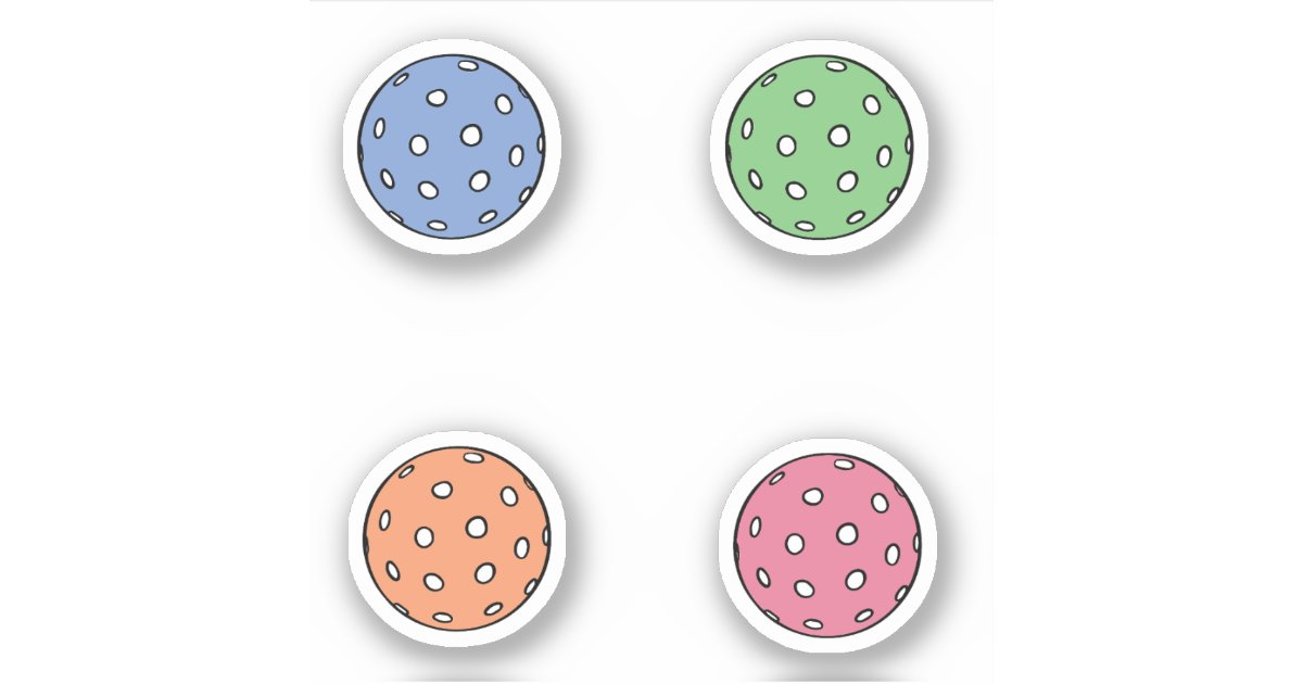 Colorful Pickleball Balls Sticker Pack | Zazzle
