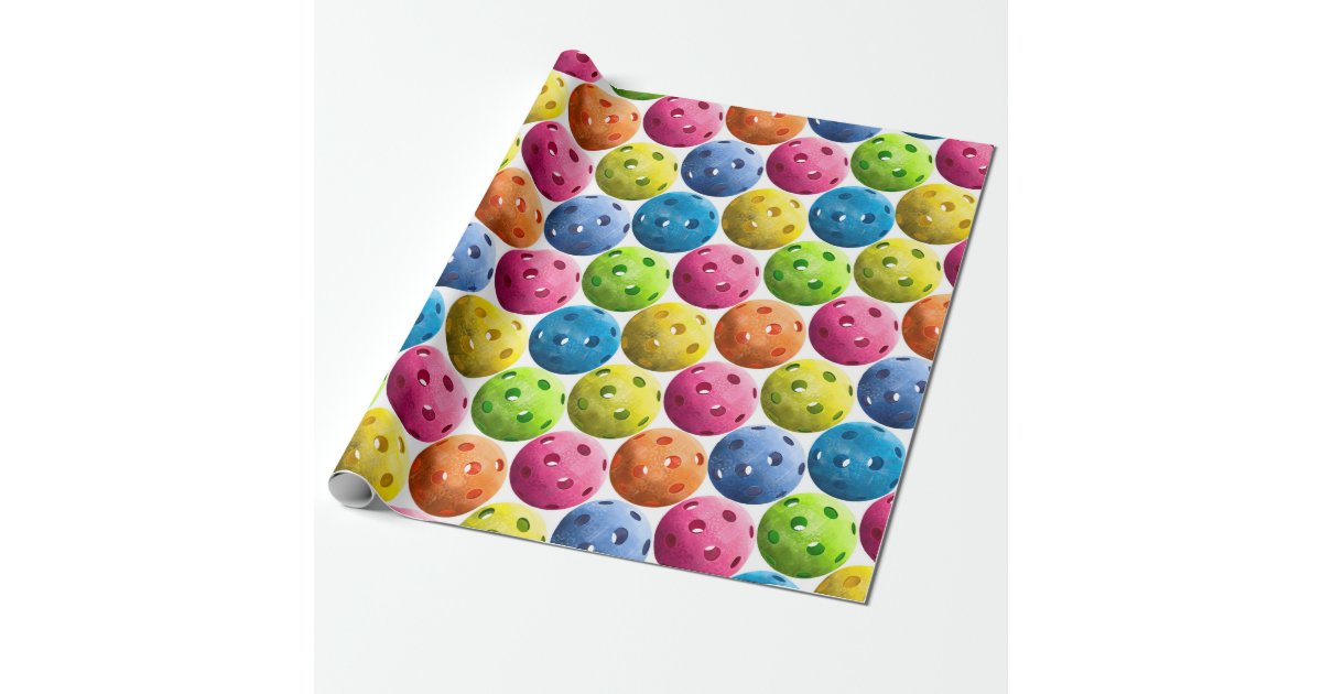 Colorful Pickleball Wrapping Paper | Zazzle