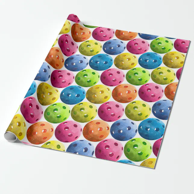 Colorful Pickleball Wrapping Paper | Zazzle