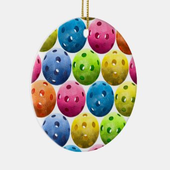 Colorful Pickleballs - Ceramic Ornament | Zazzle