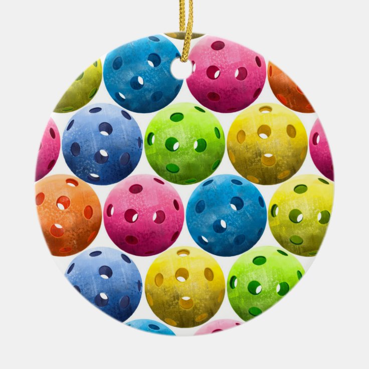 Colorful Pickleballs - Ceramic Ornament | Zazzle