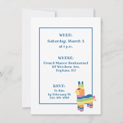Colorful Pinata Birthday Party Invitation | Zazzle