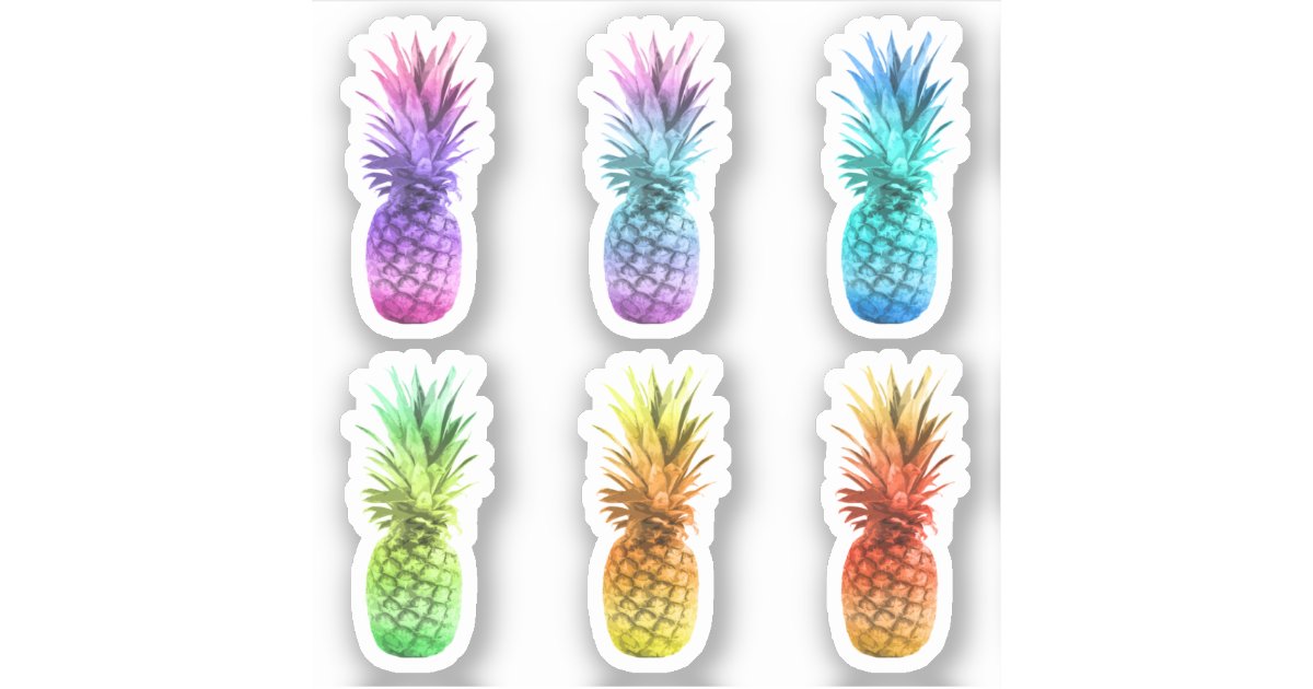 Colorful Pineapple Stickers | Zazzle