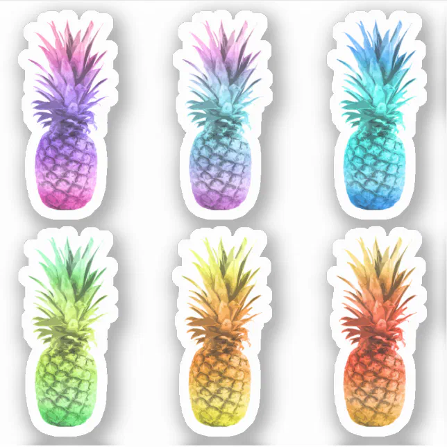 Colorful Pineapple Stickers | Zazzle