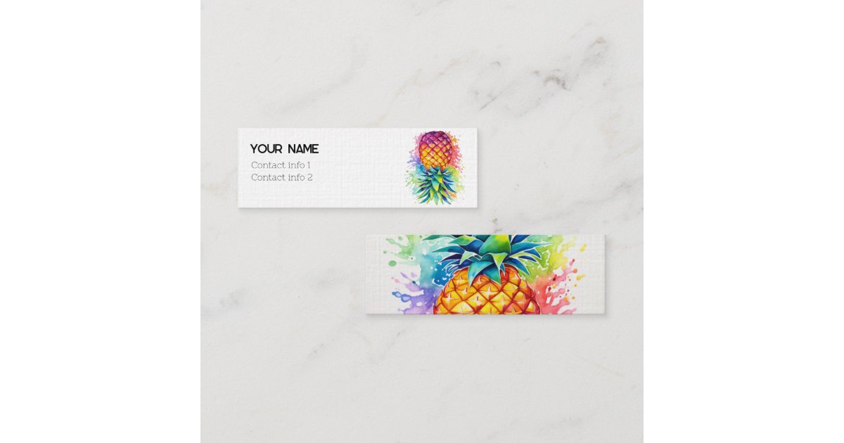 Colorful Pineapple Swinger Calling Card | Zazzle