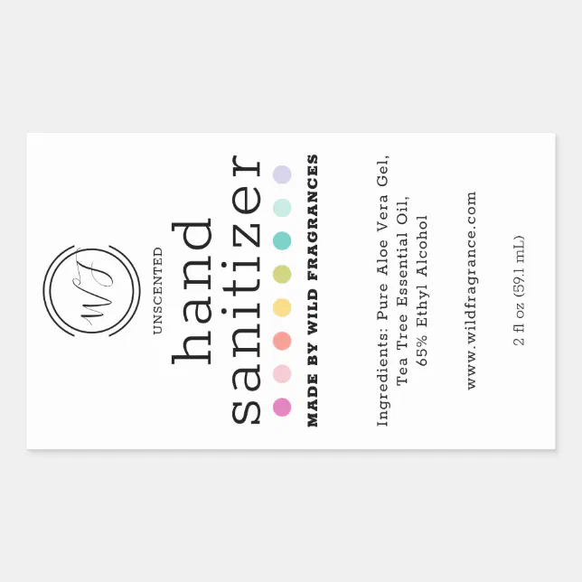 Colorful Polka Dot Large Hand Sanitizer Soap Rectangular Sticker | Zazzle