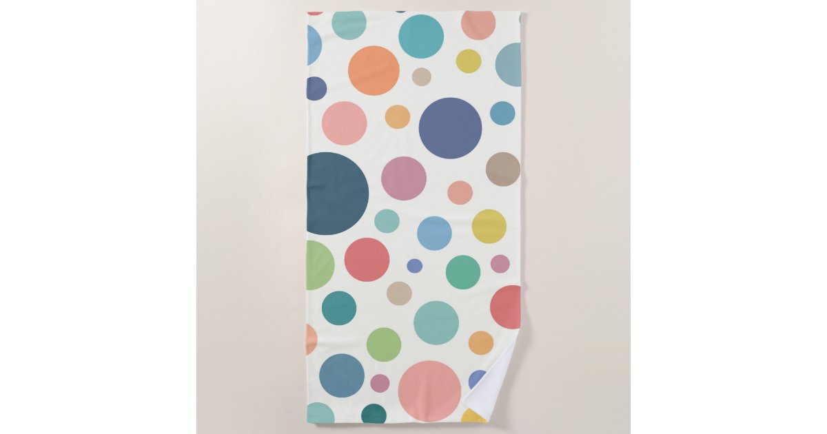 Colorful Polka Dots Beach Towel | Zazzle