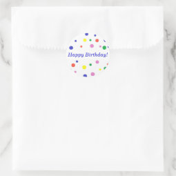 Colorful Polka Dots Happy Birthday Stickers | Zazzle
