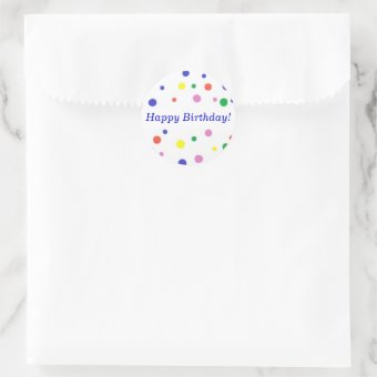 Colorful Polka Dots Happy Birthday Stickers | Zazzle