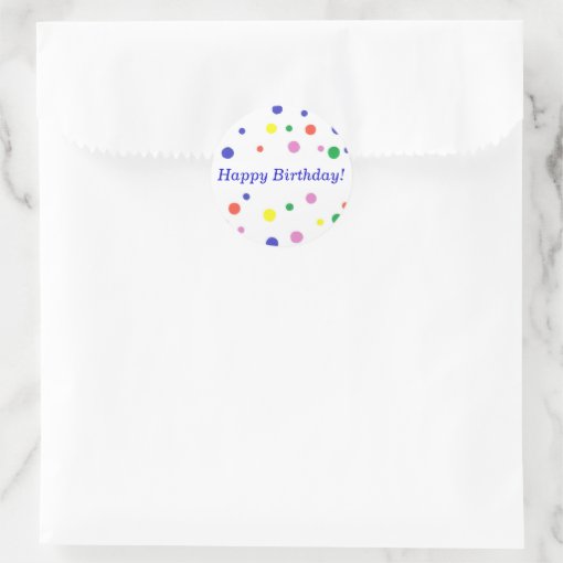 Colorful Polka Dots Happy Birthday Stickers | Zazzle