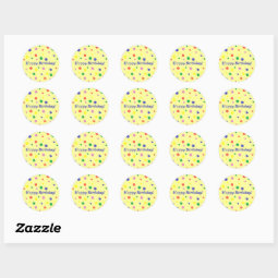 Colorful Polka Dots Happy Birthday Stickers | Zazzle