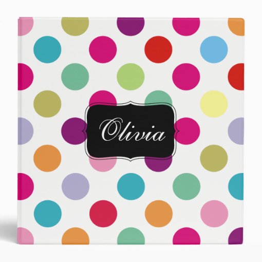 Colorful Polka Dots Pattern Binder | Zazzle