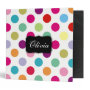 Colorful Polka Dots Pattern Binder | Zazzle