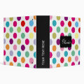 Colorful Polka Dots Pattern Binder | Zazzle