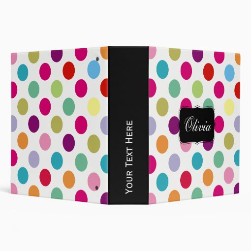 Colorful Polka Dots Pattern Binder | Zazzle