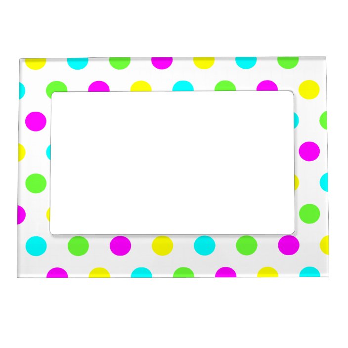Colorful Polka Dots Pattern Kids Magnetic Picture Frame | Zazzle.com