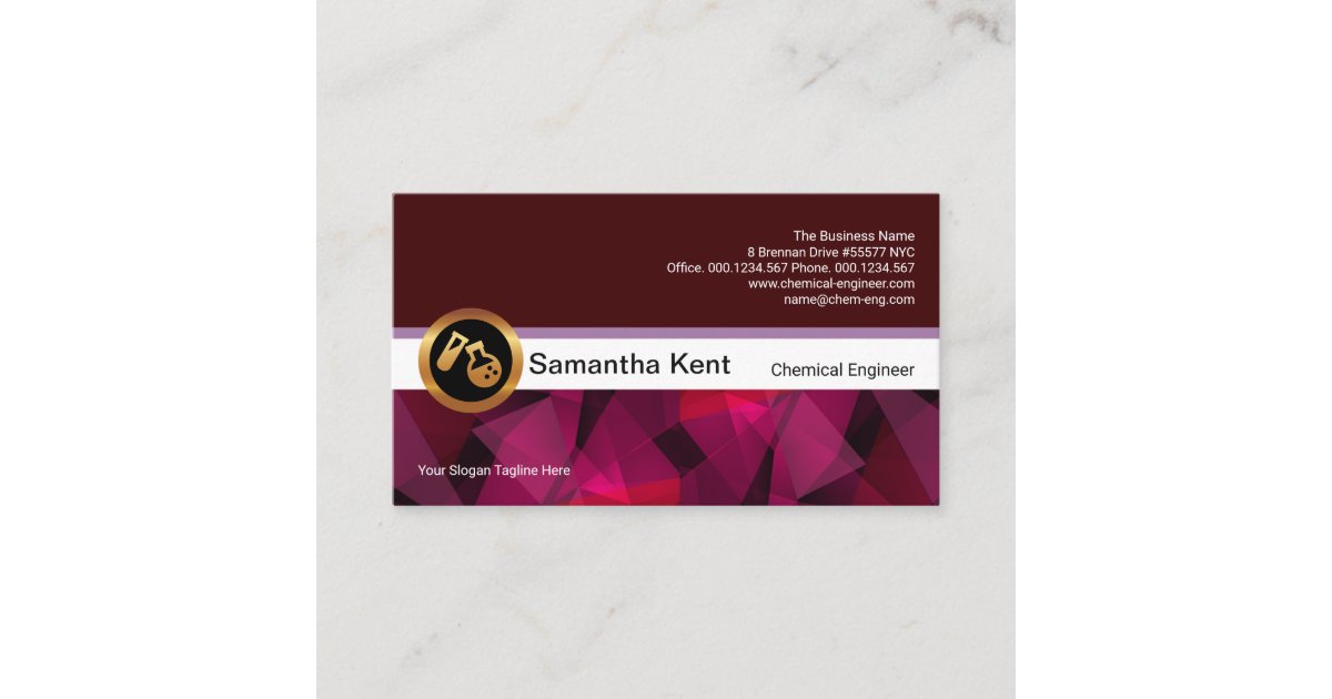 Colorful Polygon Crystals Column Chemical Engineer Business Card | Zazzle