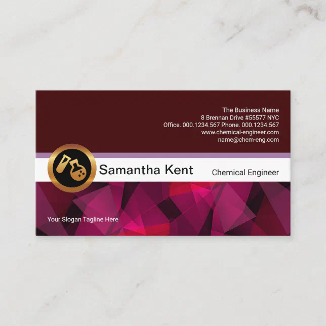Colorful Polygon Crystals Column Chemical Engineer Business Card | Zazzle