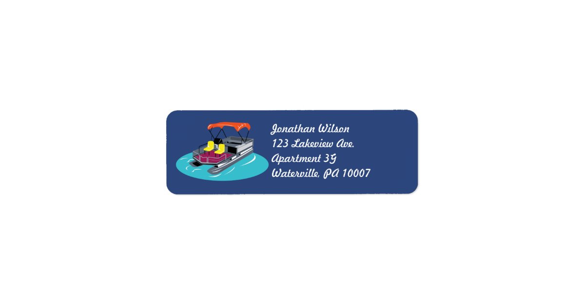 Colorful Pontoon Boat Return Address Labels | Zazzle