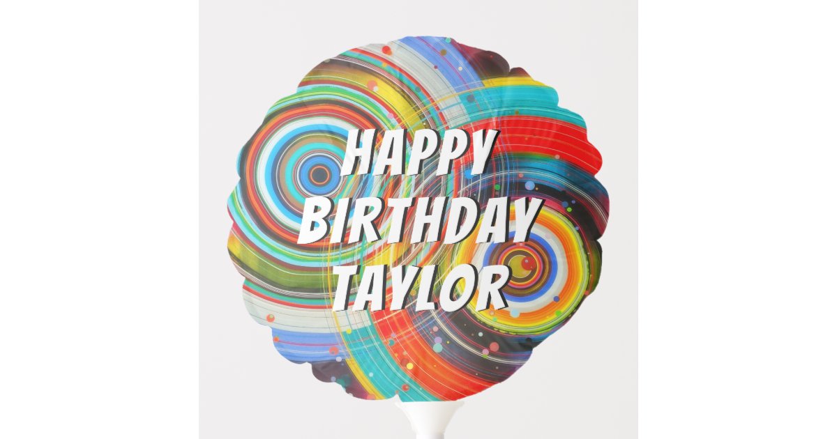 Colorful Pop Art Personalized Happy Birthday Balloon | Zazzle