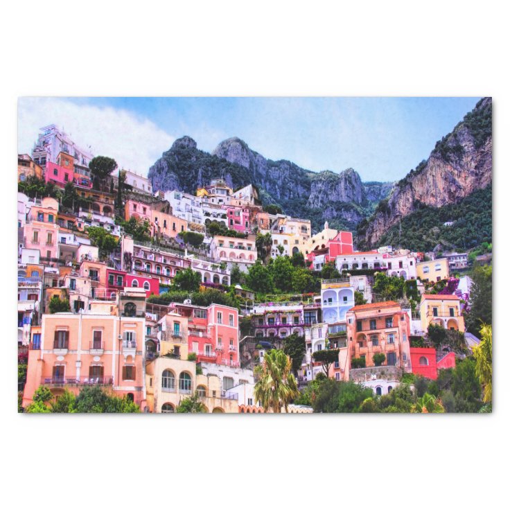 Colorful Positano, Italy Decoupage Tissue Paper | Zazzle