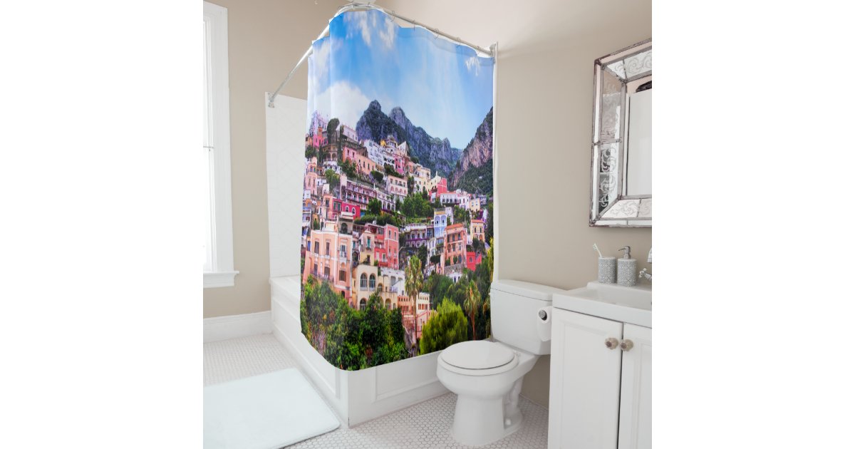 Colorful Positano Italy Shower Curtain | Zazzle