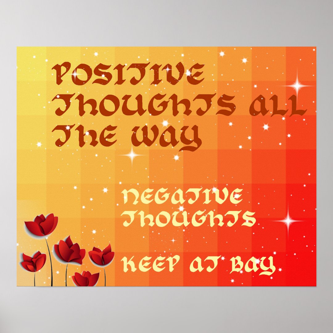 Colorful Positive Thoughts Inspire Poster | Zazzle