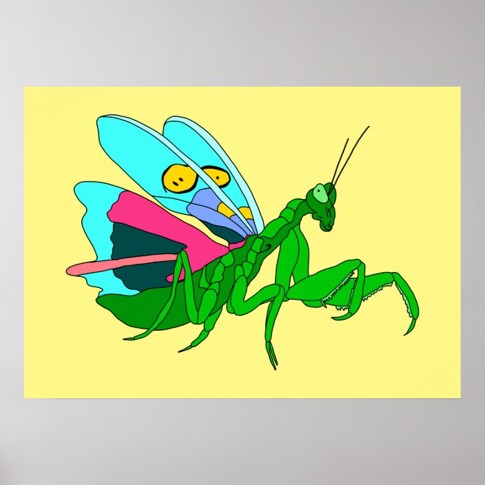 Colorful Praying Mantis Poster | Zazzle.com