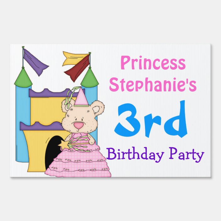 Colorful Princess Birthday Party Yard Sign | Zazzle.com