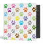 Colorful puppy paw prints binder | Zazzle
