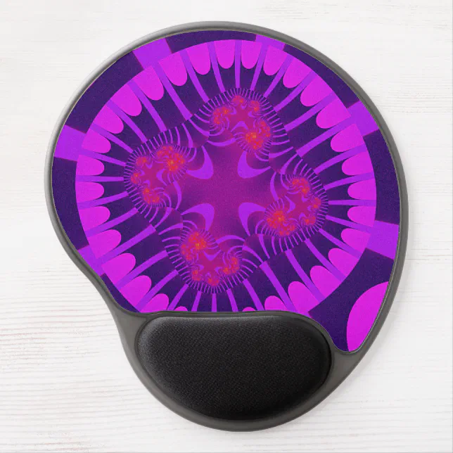 Colorful Purple and Pink Fractal Gel Mouse Pad | Zazzle