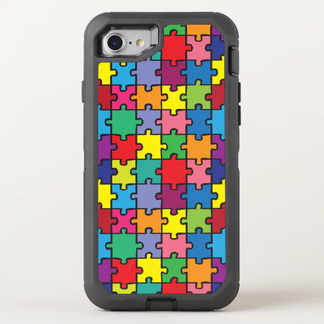Colorful Puzzle Pattern Autism Awareness ASD Otterbox iPhone Case | Zazzle